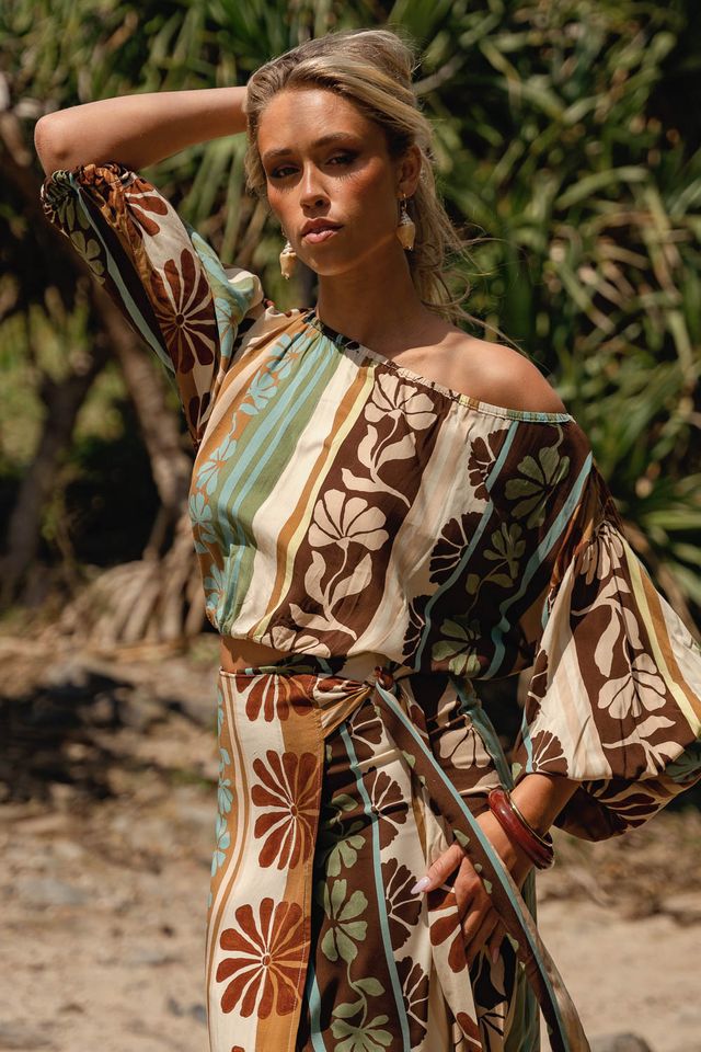 Cacao Mist Off-Shoulder Arabella Blouse - FINAL CLEARANCE – Spirit Bird ...